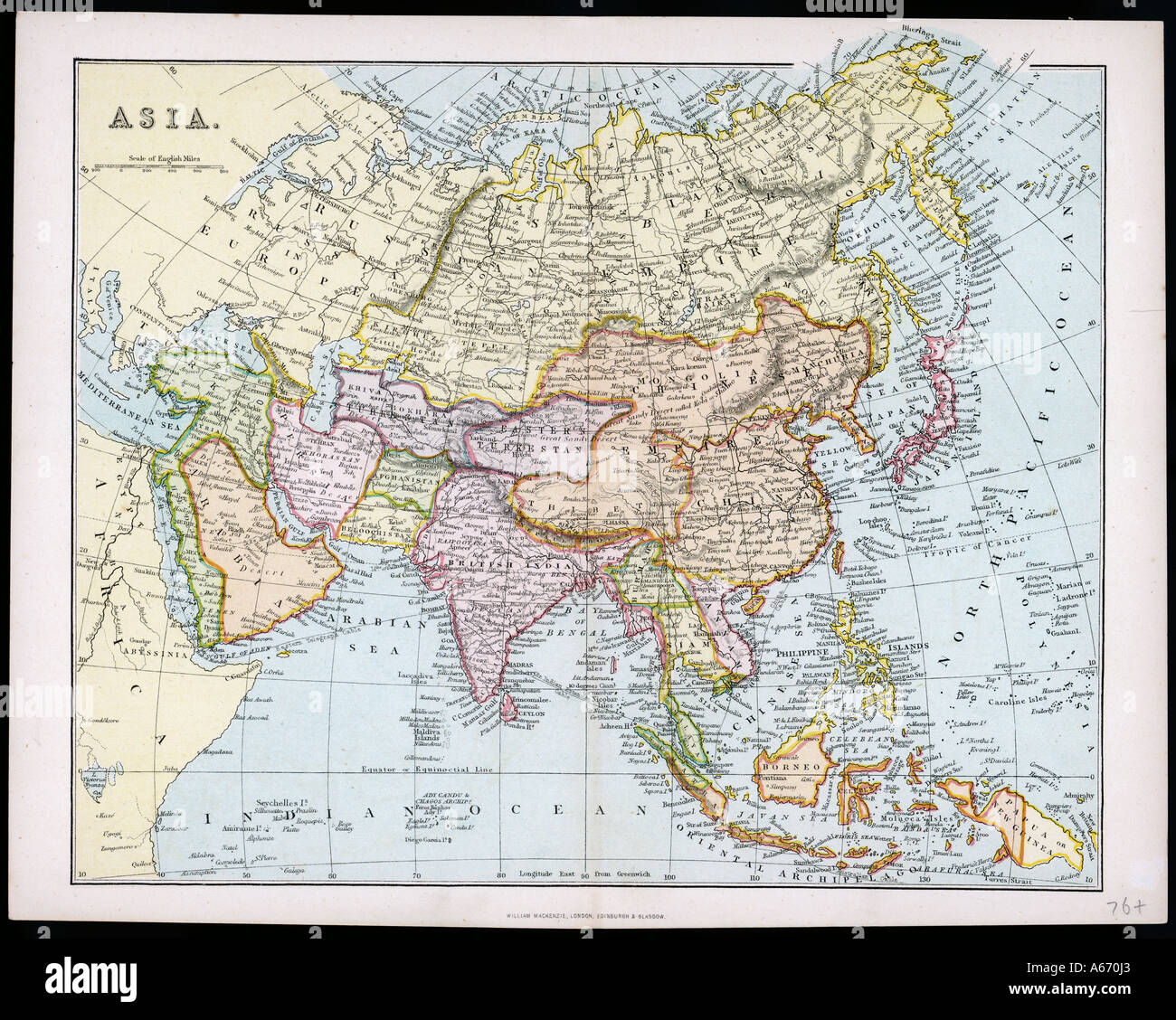 Asia map historical hi-res stock photography and images - Alamy