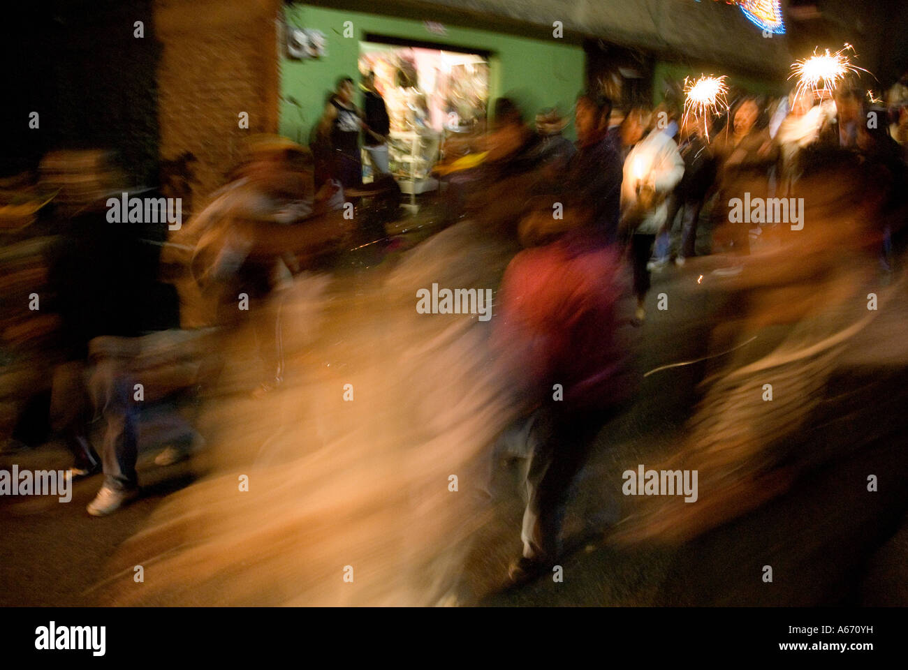 Nativity scene at christmas posada in the street - mexico city Stock ...