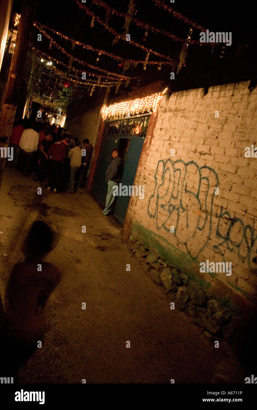 party for the christmas posada in the street - mexico city Stock Photo ...
