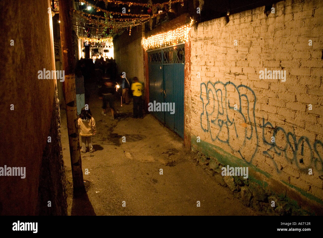 party for the christmas posada in the street - mexico city Stock Photo ...