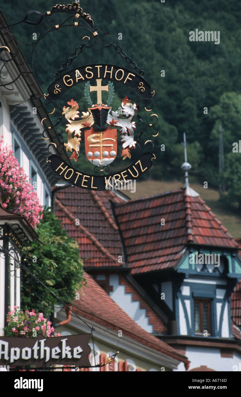 Schwarzwald Wolfach old iron pub sign Stock Photo - Alamy