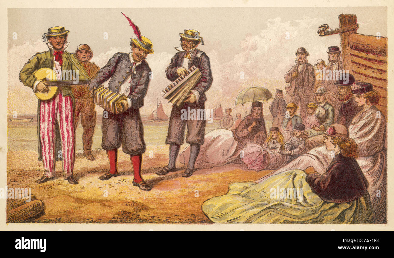 Minstrels On A Beach Stock Photo - Alamy