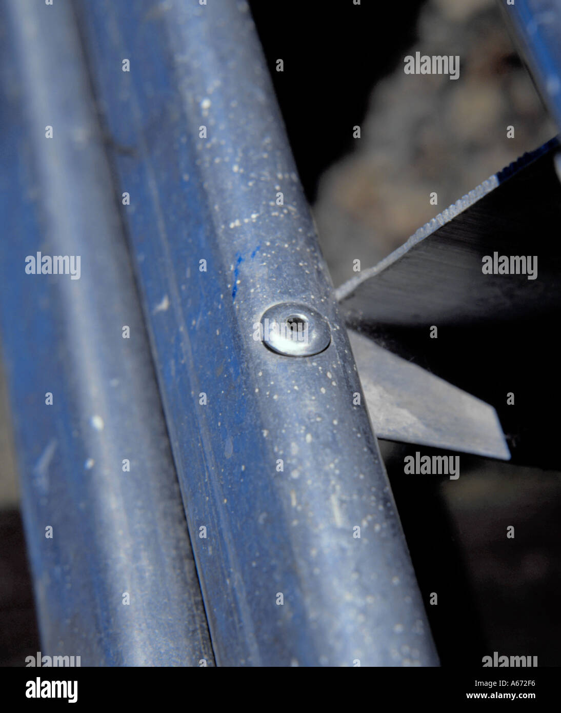 Pot rivet in an aluminium step ladder Stock Photo - Alamy