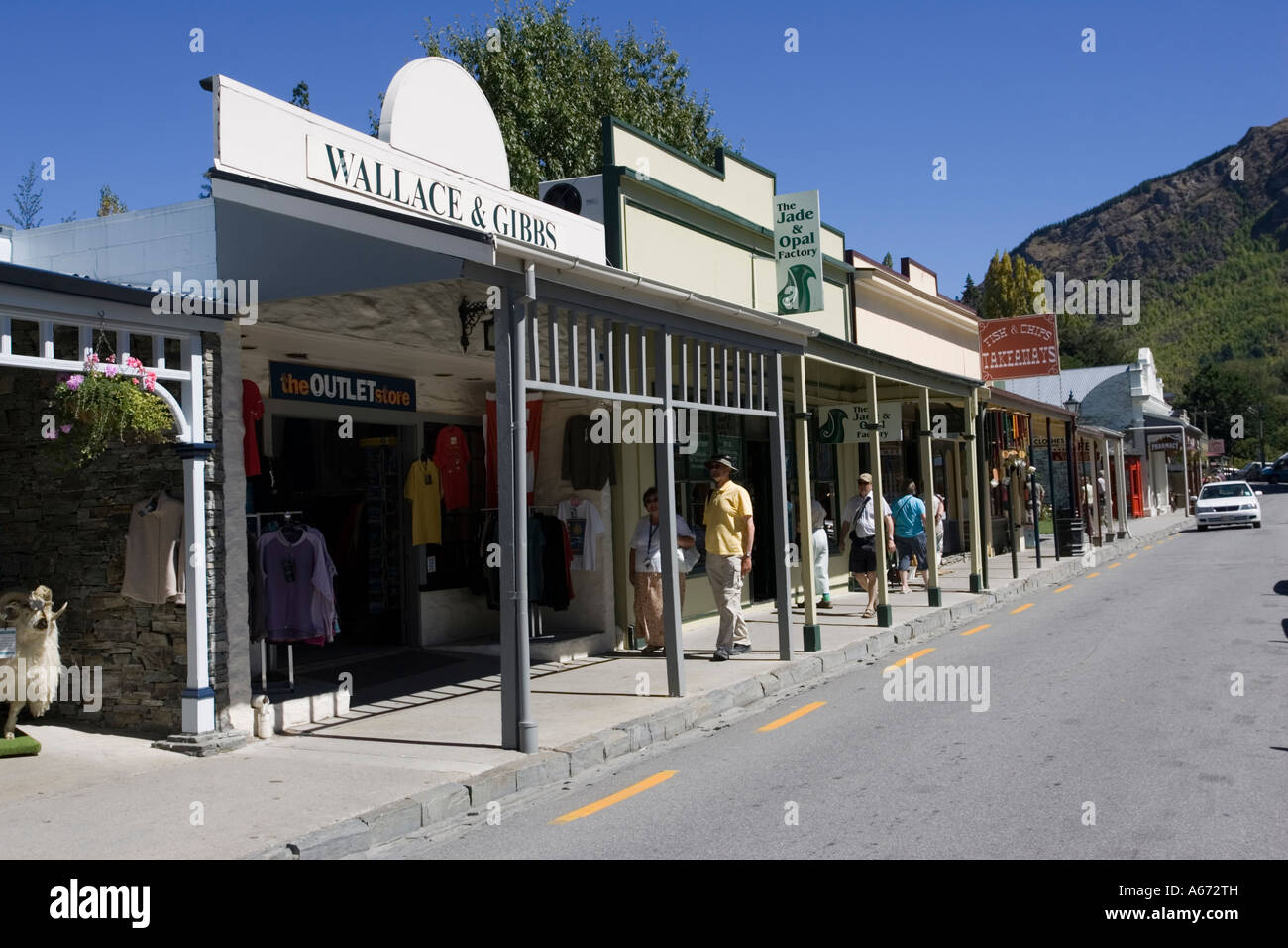 Old timber buildings in main street historic former goldrush town of ...
