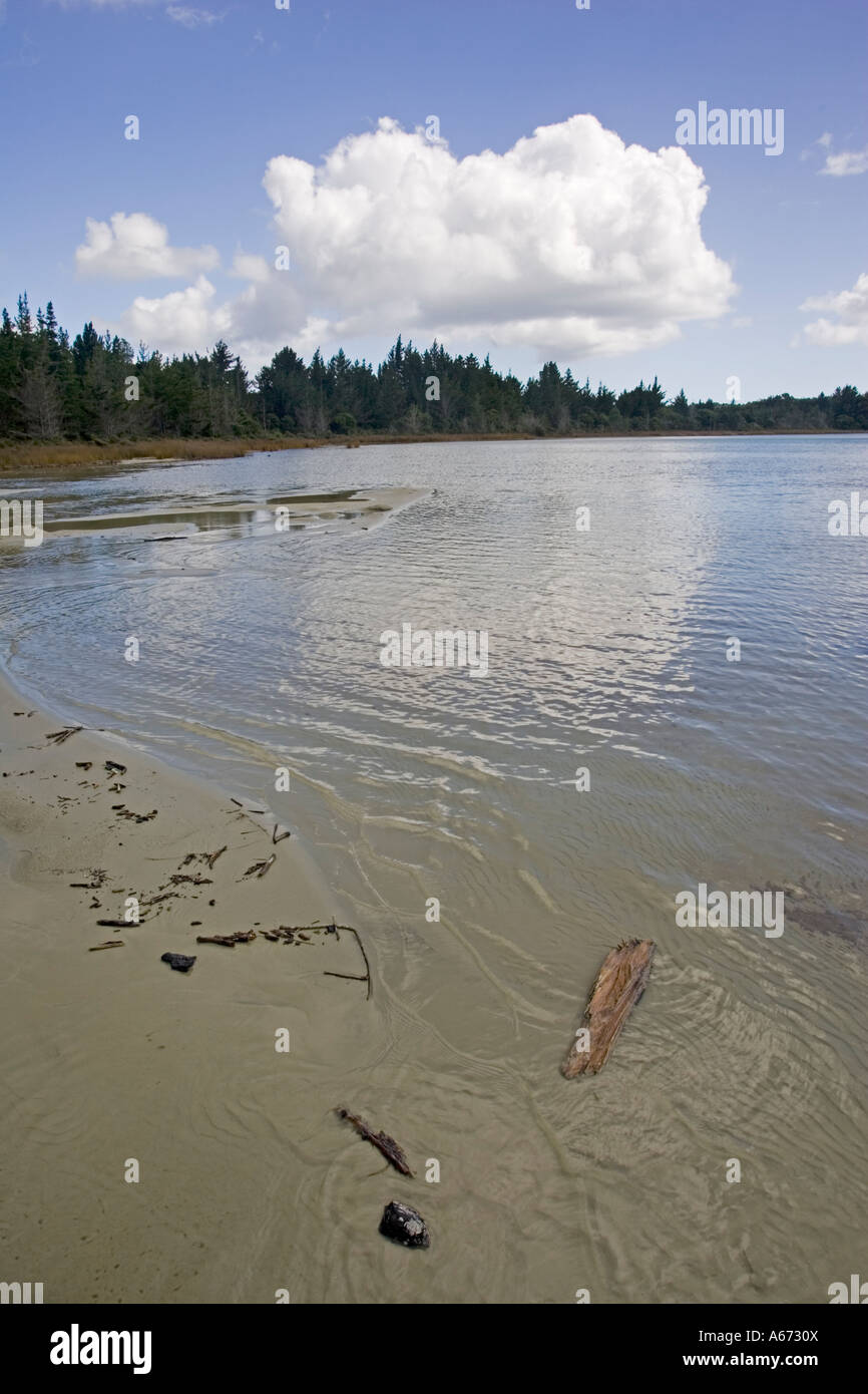 Lake Taharoa lKai Iwi Lakes near west coast North Island New Zealand ...
