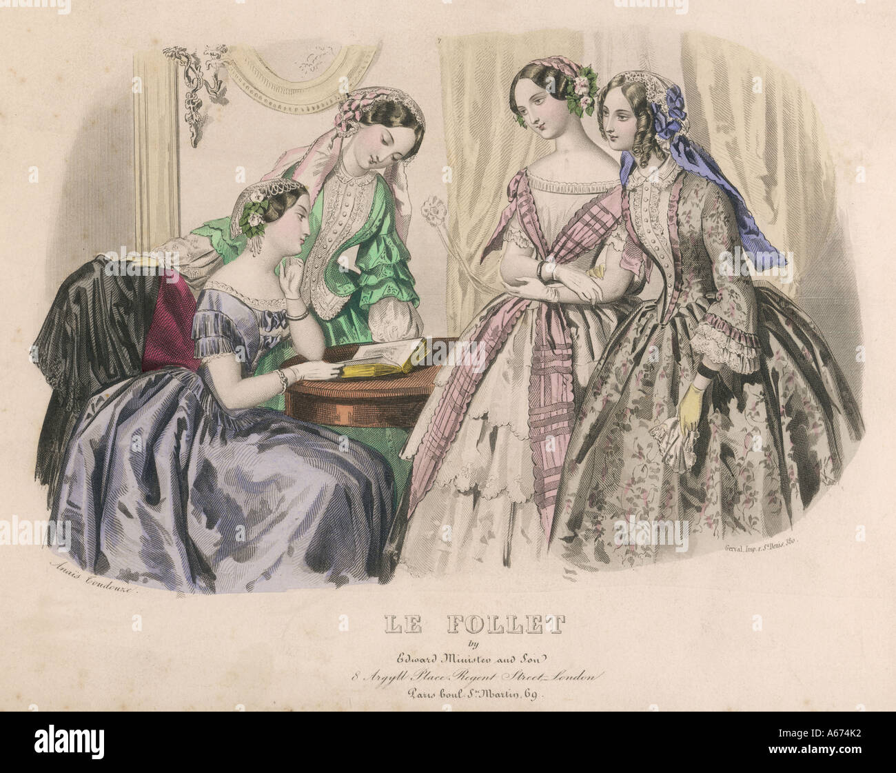 Le Follet Fashions 1850s Stock Photo - Alamy
