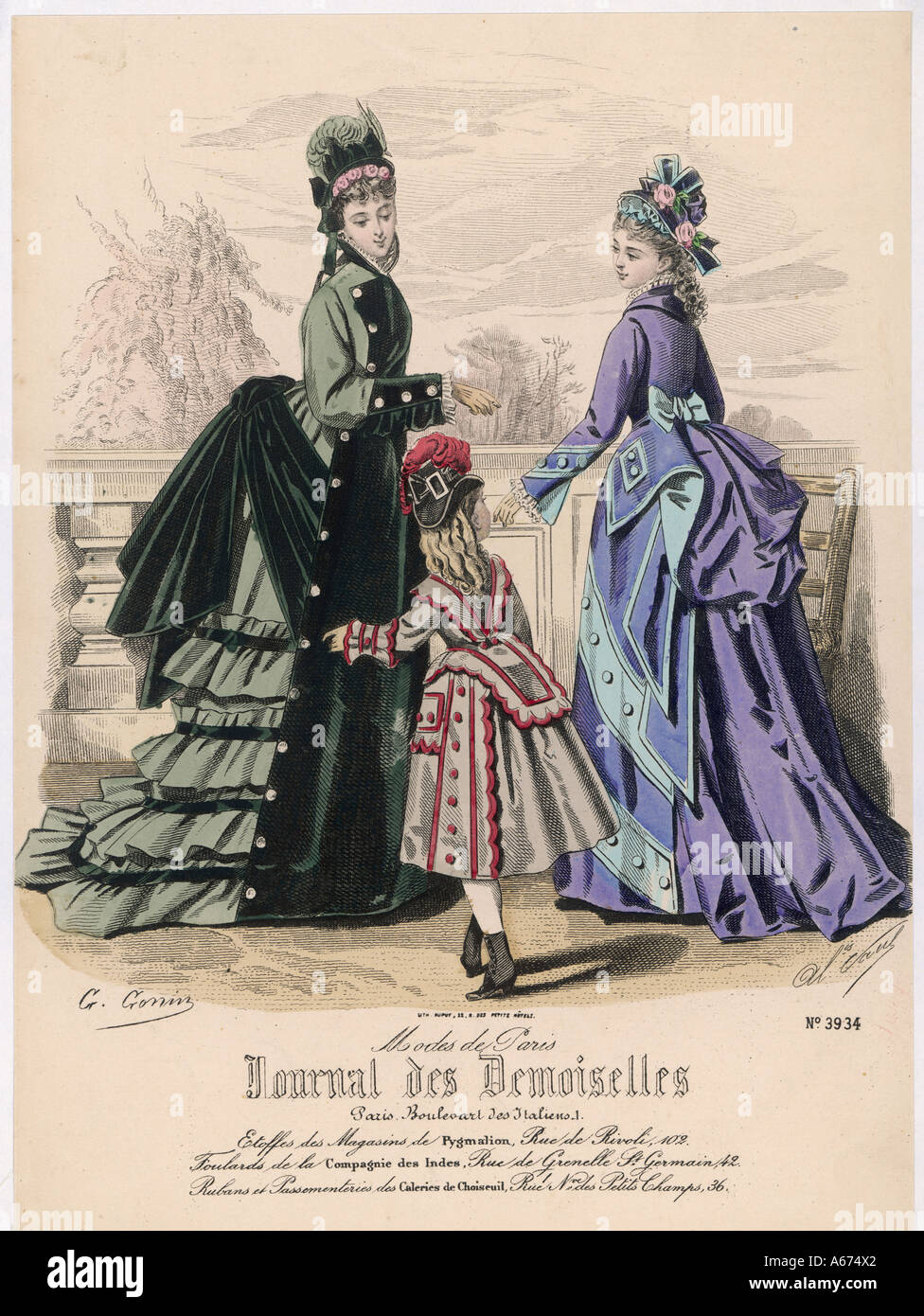 Paris Fashions For 1874 Stock Photo - Alamy