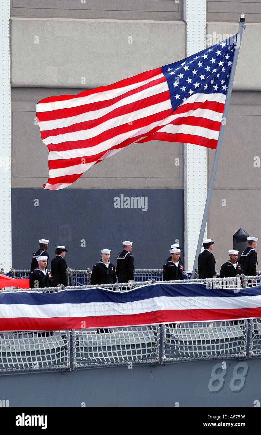 Commissioning ceremonies for the USS Preble in Boston, Massachusetts ...
