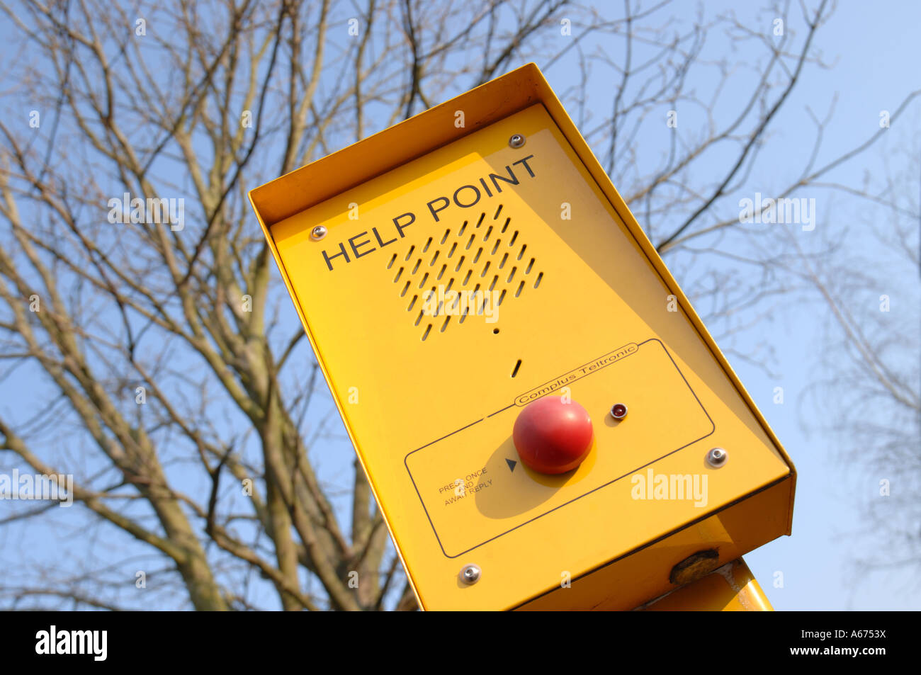 A help button at park and ride stop Stock Photo - Alamy