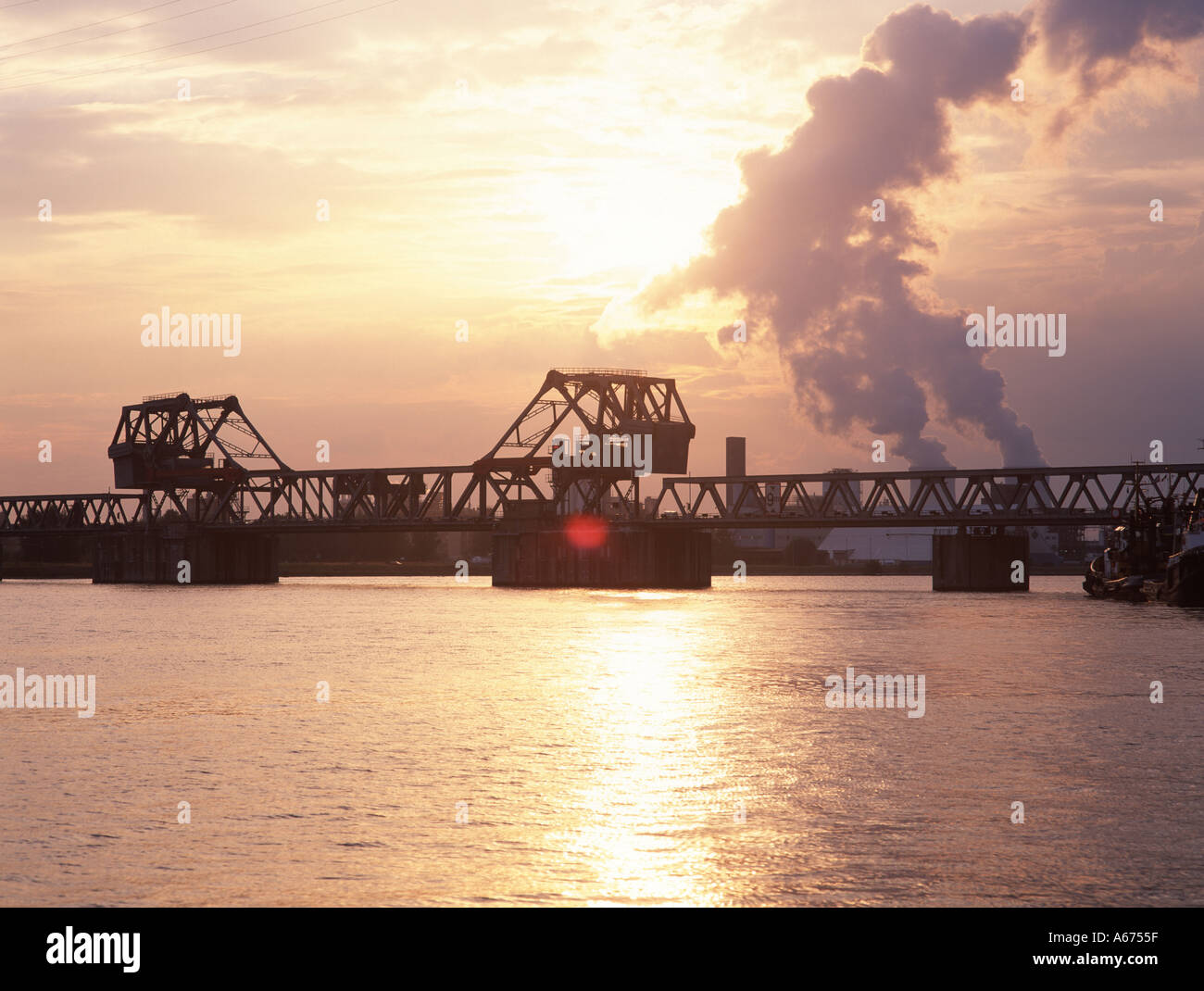 Lilo Bridge Antwerp harbour Belgium Stock Photo - Alamy