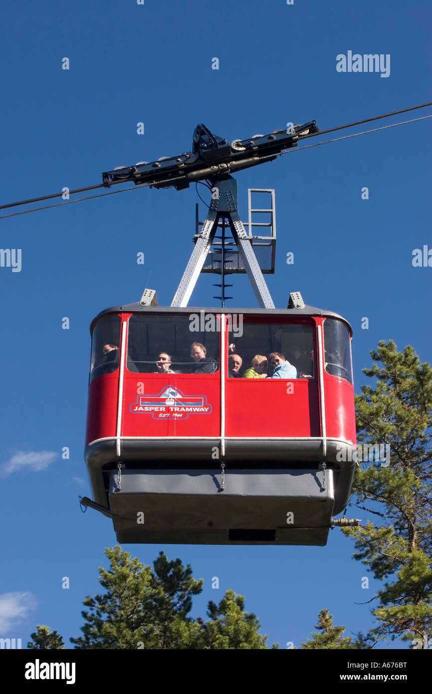 Jasper tramway aerial cable car Stock Photo - Alamy
