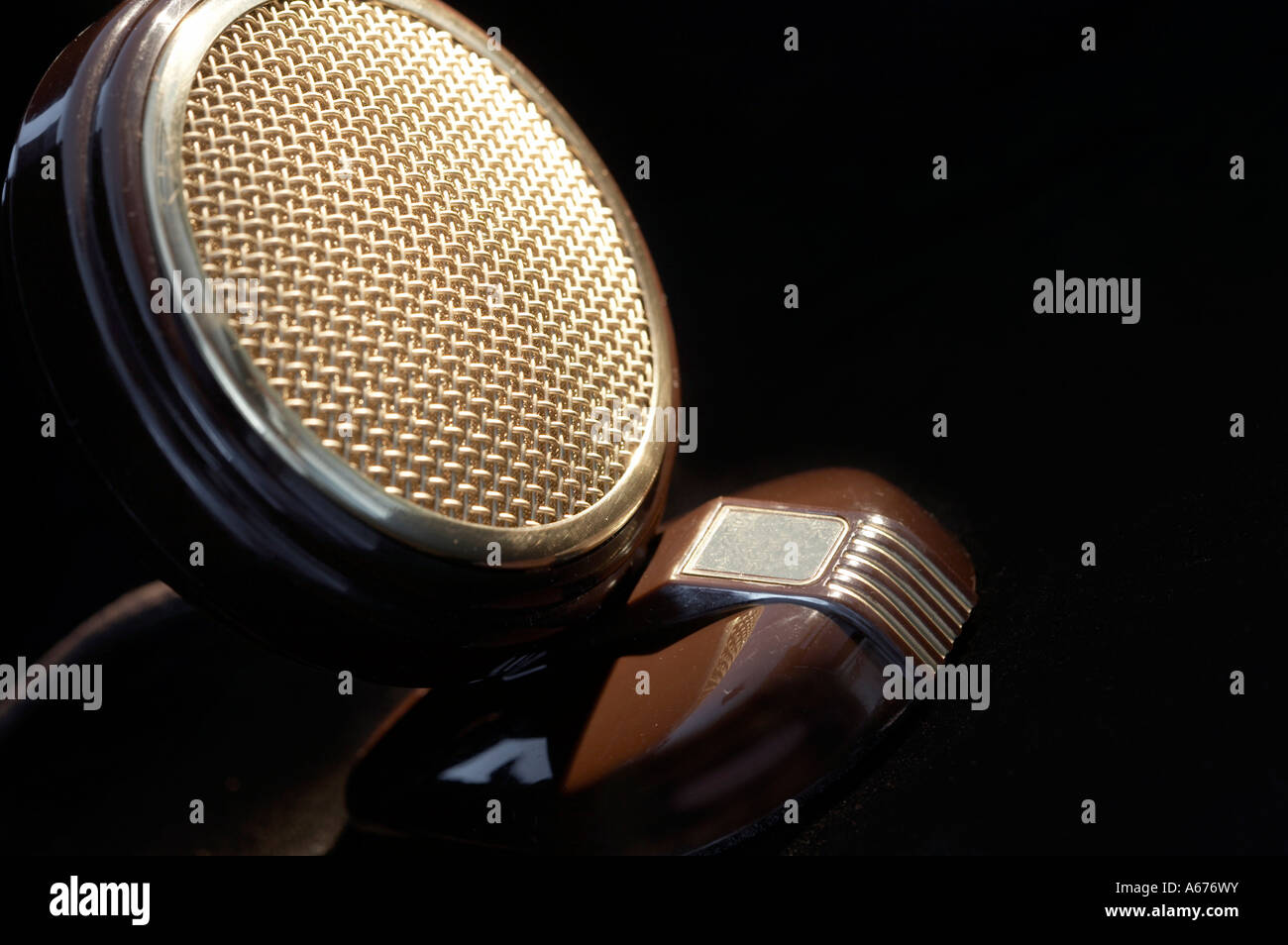 Vintage Microphone Early 50s Black Background Name Removed Stock Photo ...