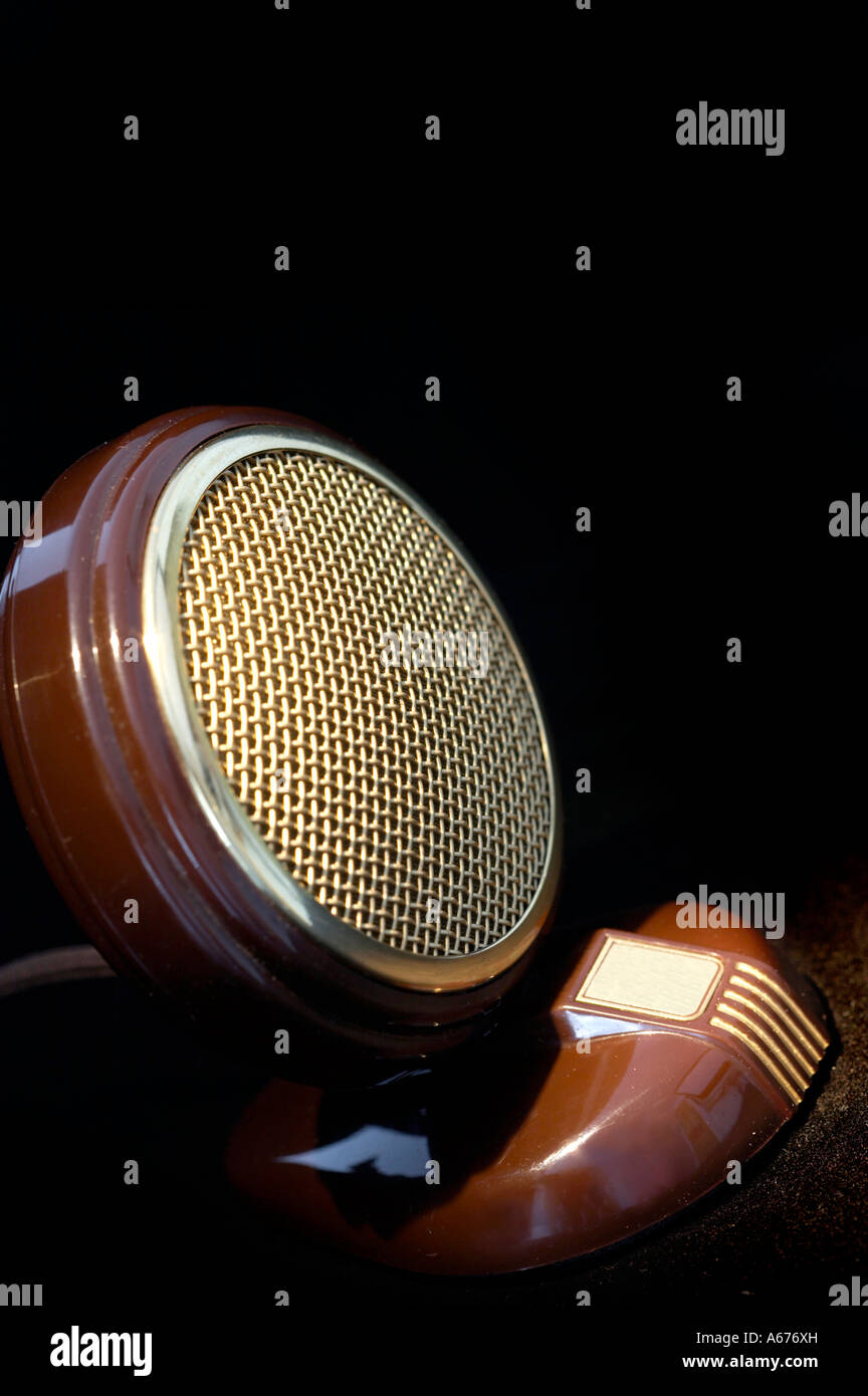 Vintage Microphone Early 50s Black Background Name Removed Stock Photo ...