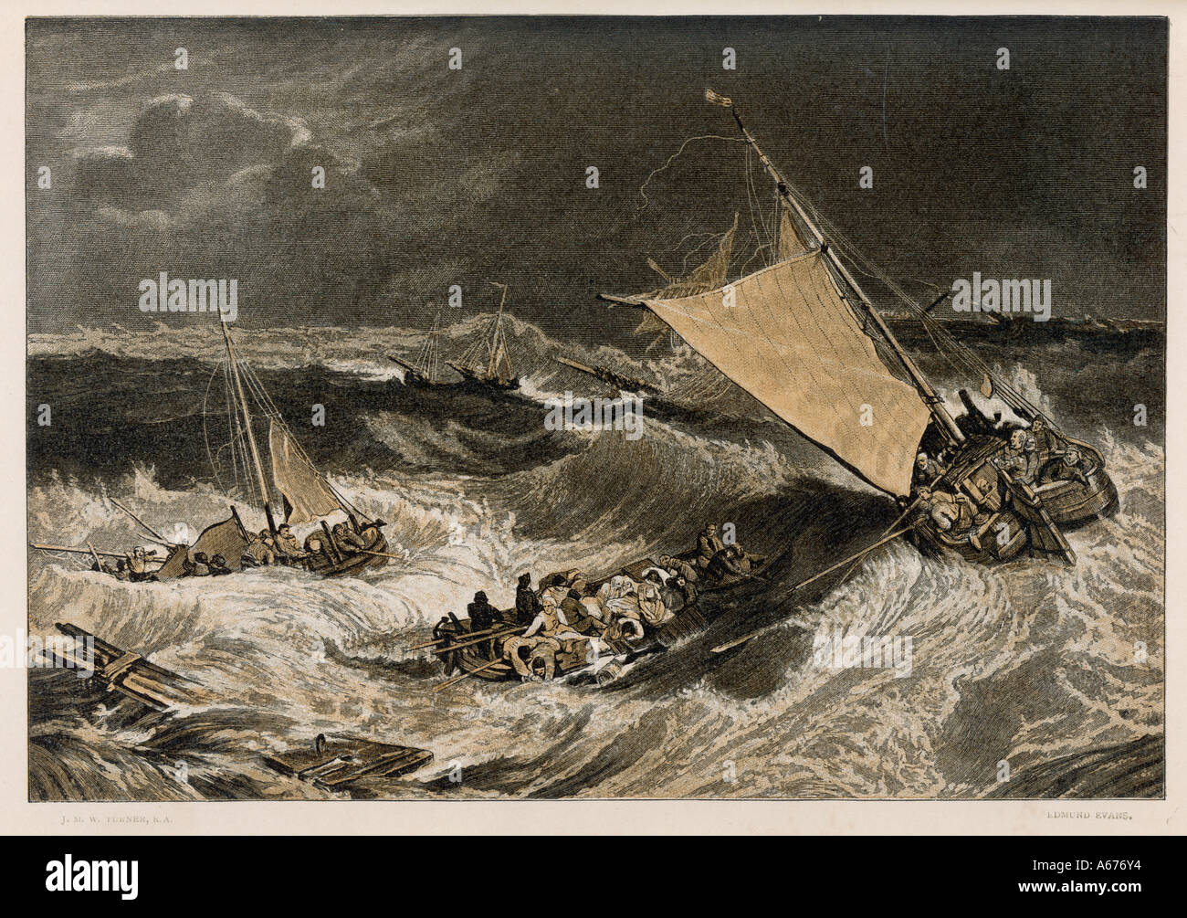 Fishing Fleet In Storm Stock Photo - Alamy