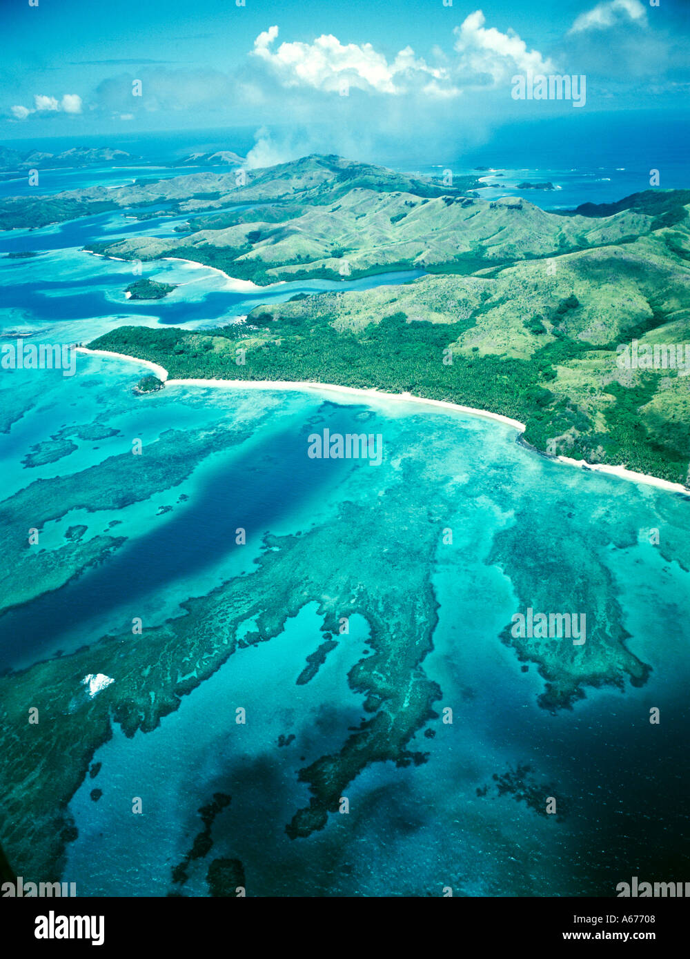 Aerial Yasawa Islands Fiji Stock Photo - Alamy