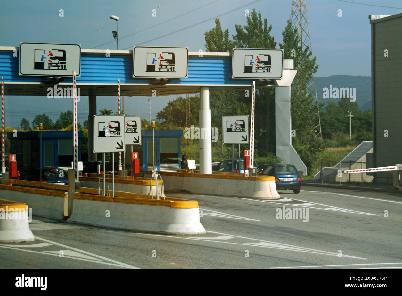 Highway toll booths near La Spezia Stock Photo - Alamy