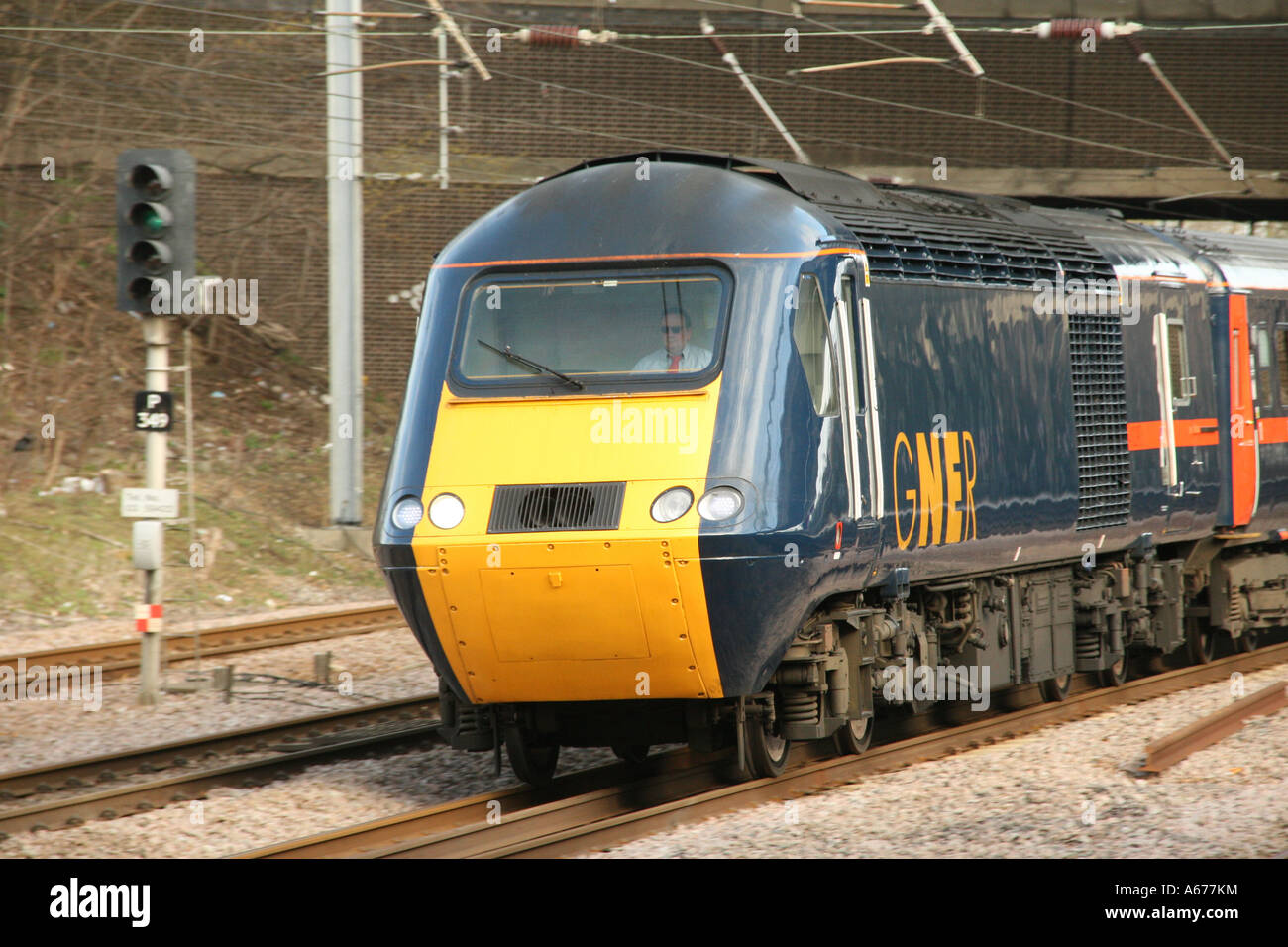GNER High Speed Train passes through Huntingdon Station Stock Photo - Alamy