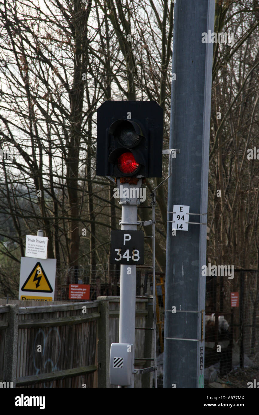 Railway Signal Huntingdon Station Stock Photo - Alamy