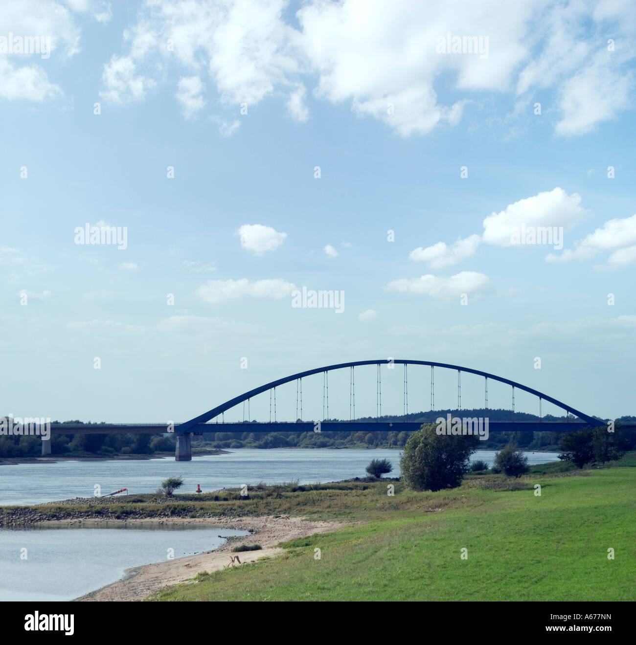 Domitz bridge over river elbe, germany Stock Photo - Alamy