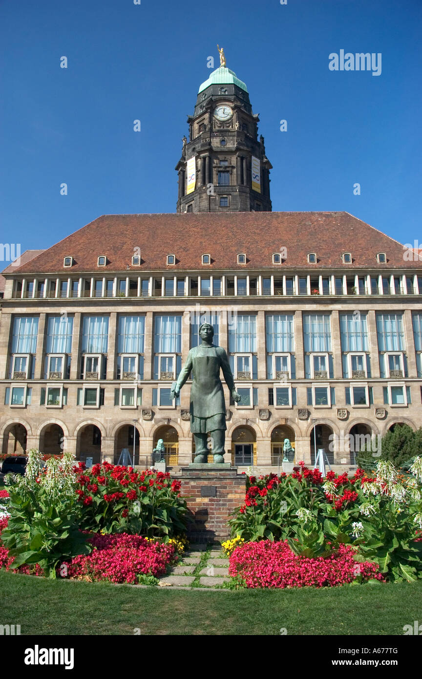 Dresden city hall / town hall Stock Photo - Alamy