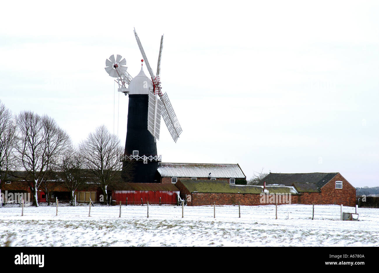 Skidby Mill during winter Stock Photo - Alamy