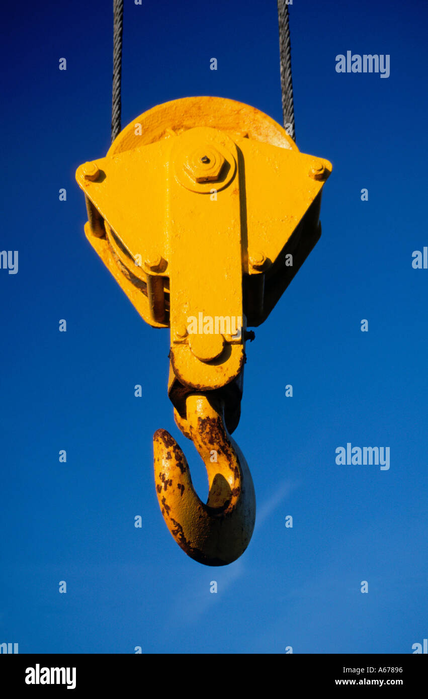 Yellow Crane Hook Stock Photo - Alamy