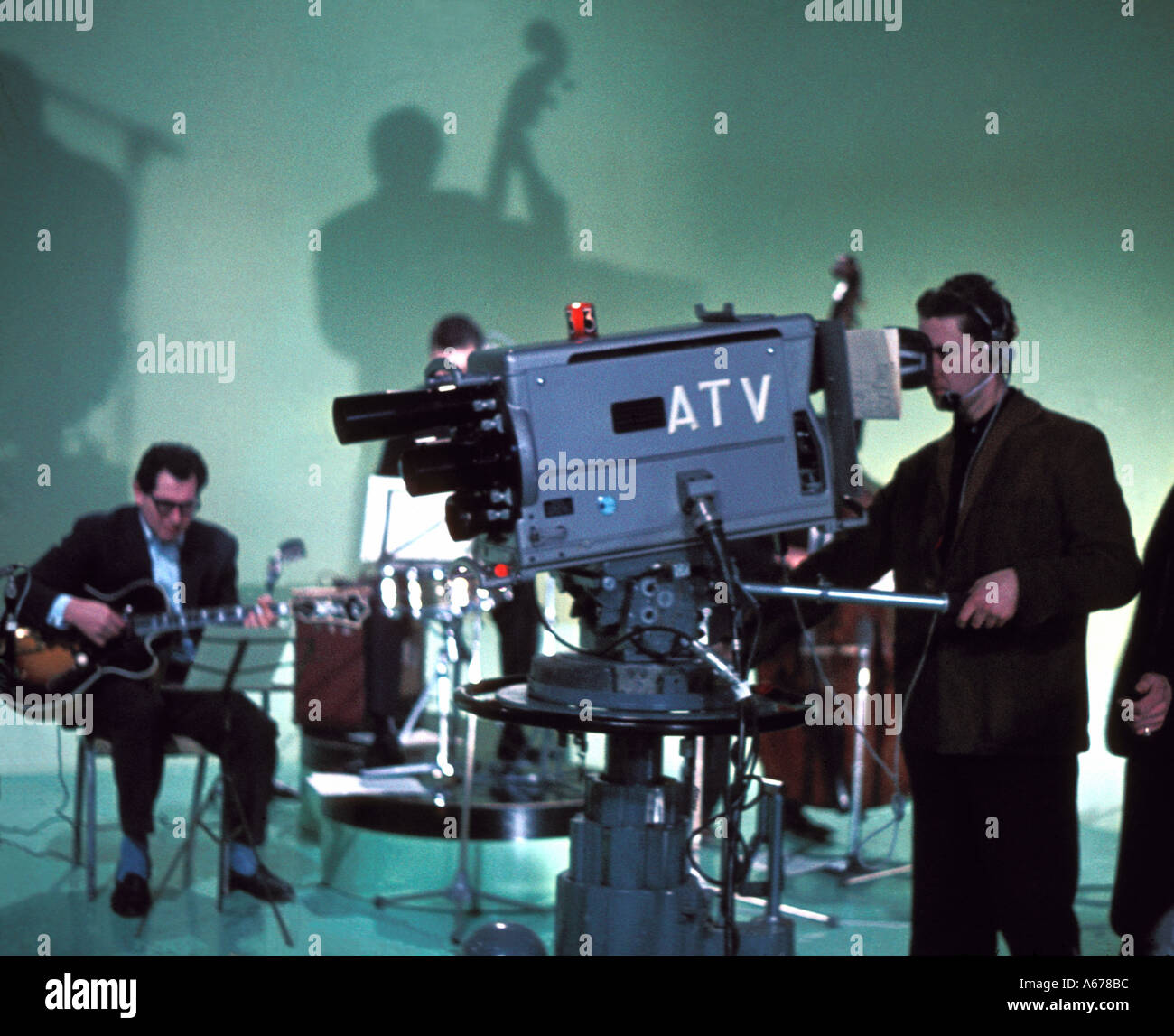 Cameraman Dennis Bartlett operating a Marconi MkIV camera Arthur Haynes ...