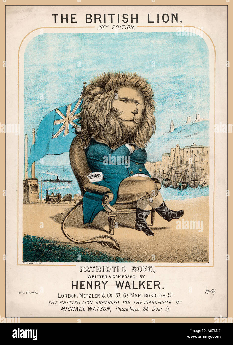 British Lion Seated Stock Photo - Alamy