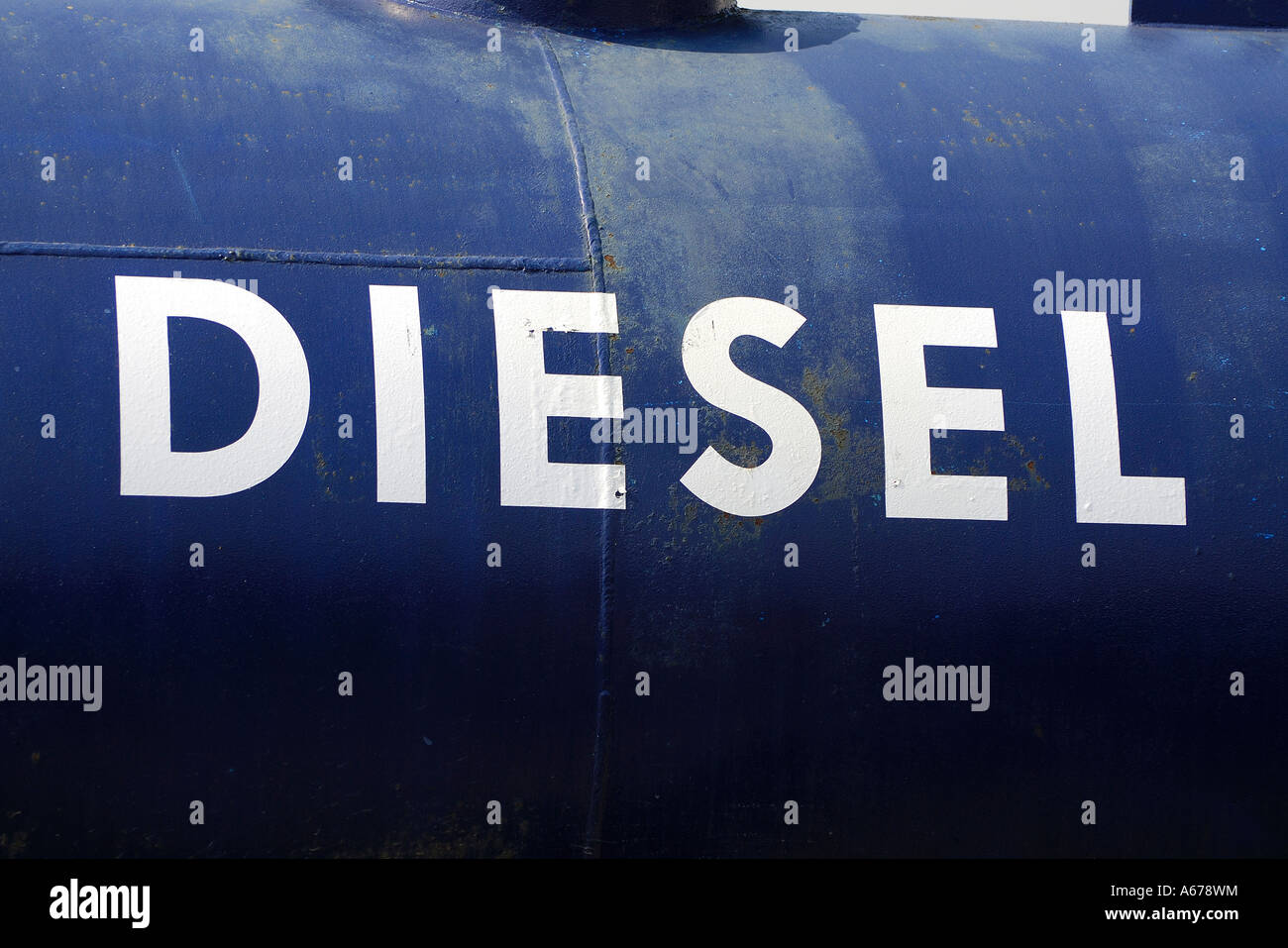 diesel word painted on storage tank Stock Photo - Alamy
