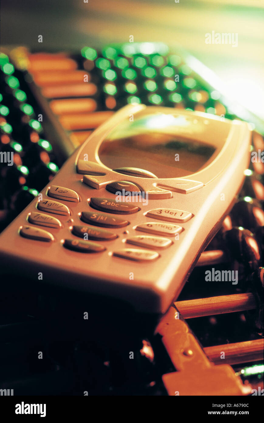 Mobile Phone and Abacus Stock Photo - Alamy