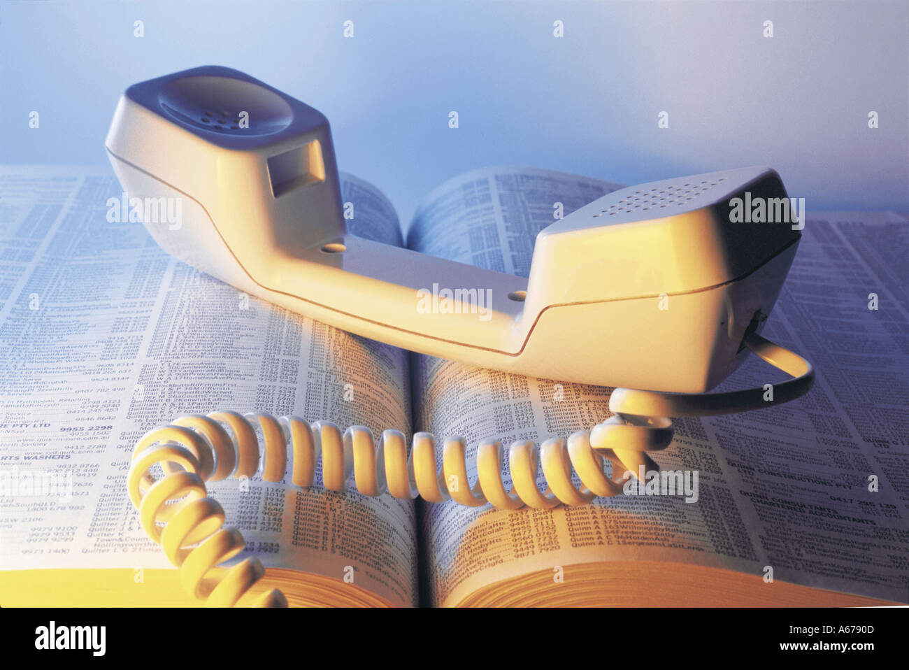 Telephone Handset on Phone Book Stock Photo - Alamy