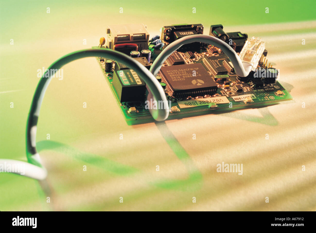 Cable and Internal Modem Stock Photo - Alamy