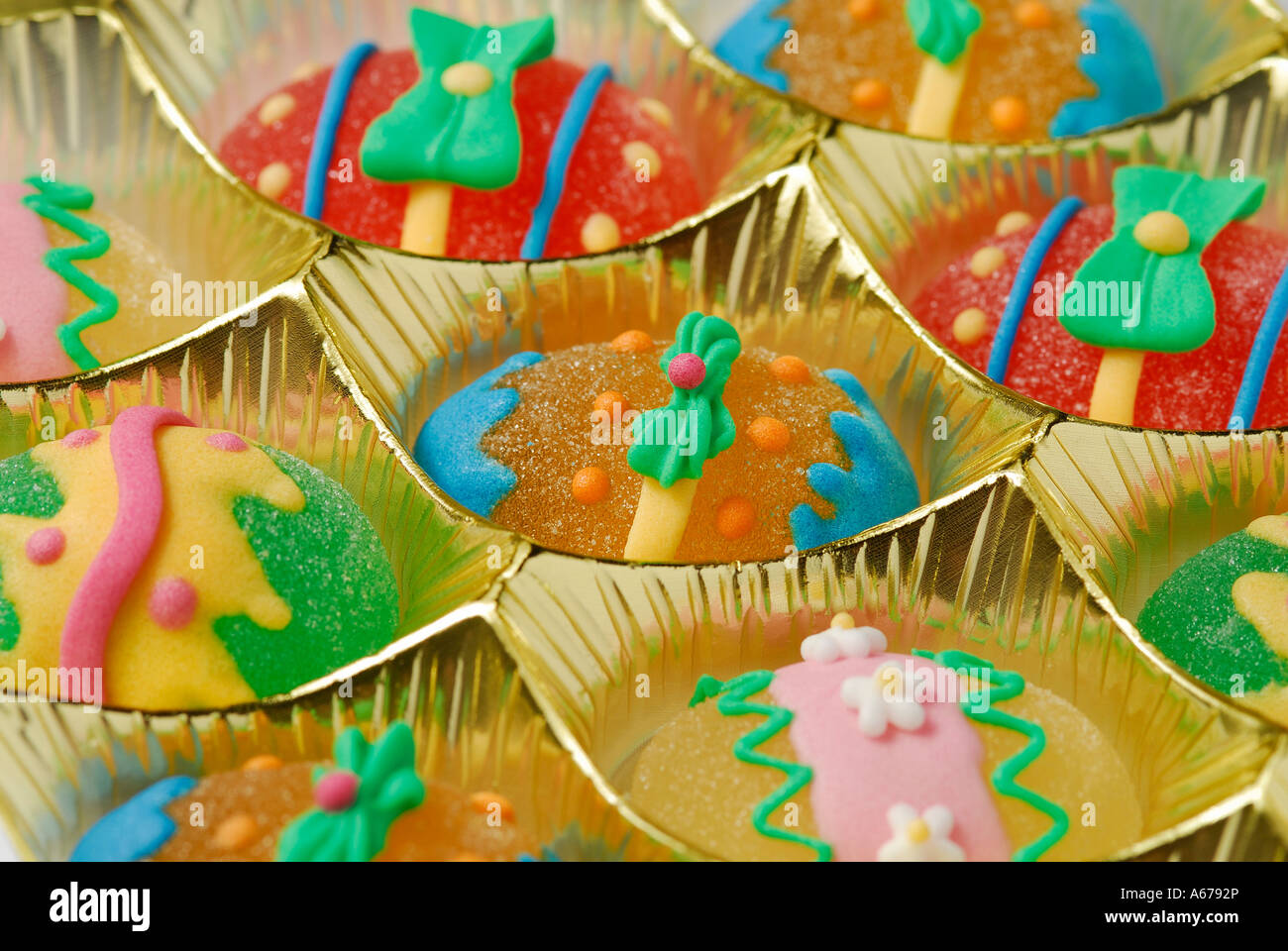 sugar coated easter jelly sweets Stock Photo - Alamy