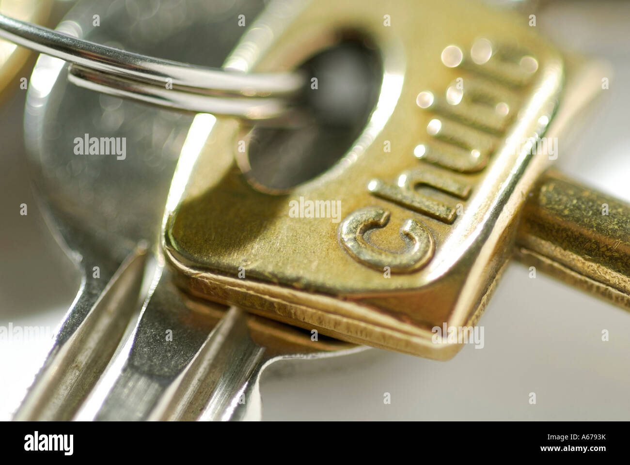 house keys on key ring Stock Photo - Alamy