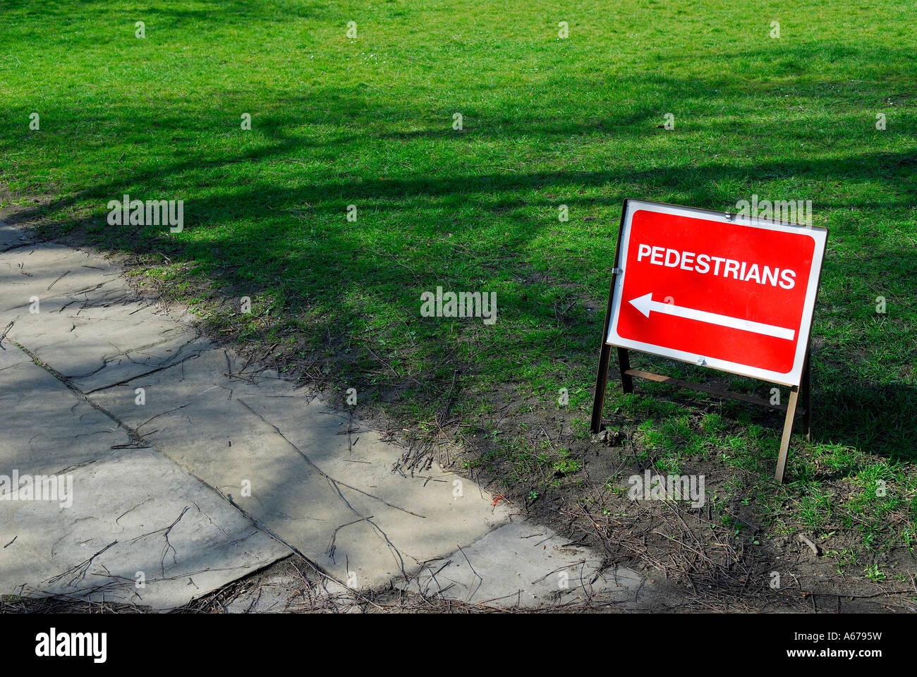 pedestrians only direction sign Stock Photo - Alamy