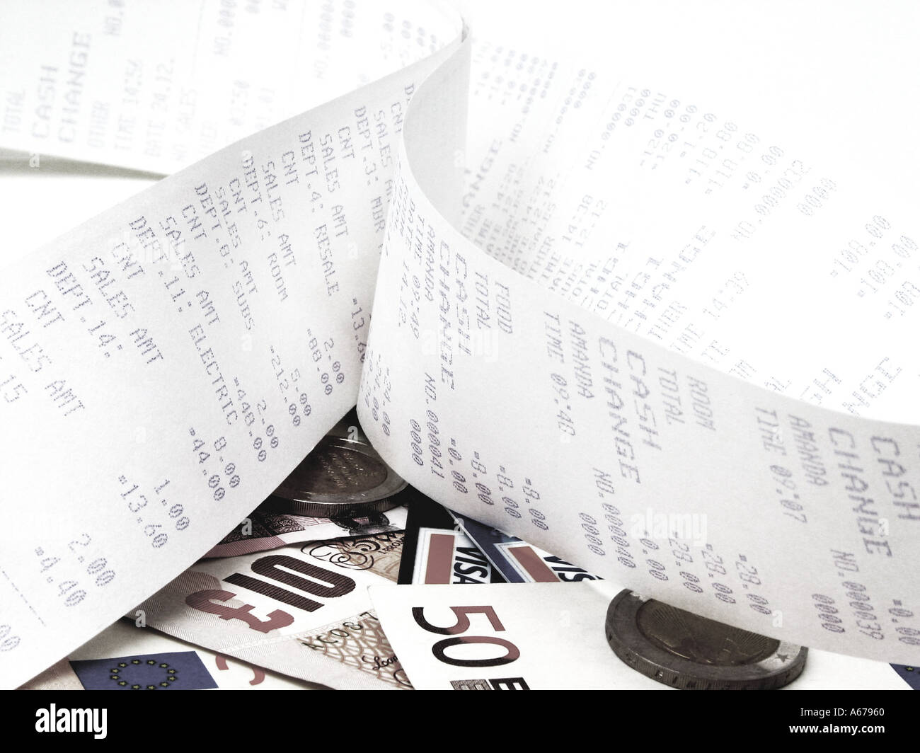 Receipt roll spend bill hi-res stock photography and images - Alamy