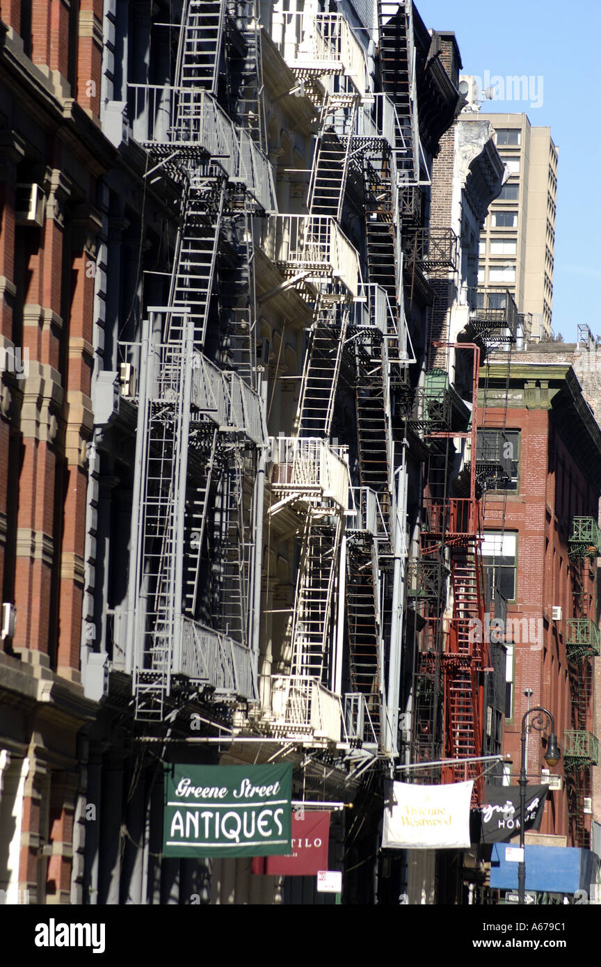 Soho façade NY downtown vertical Stock Photo - Alamy
