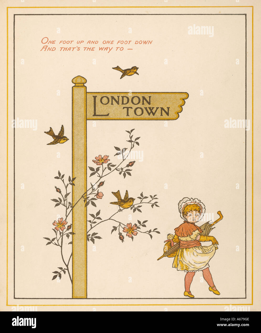 Children Travel Signpost Stock Photo - Alamy