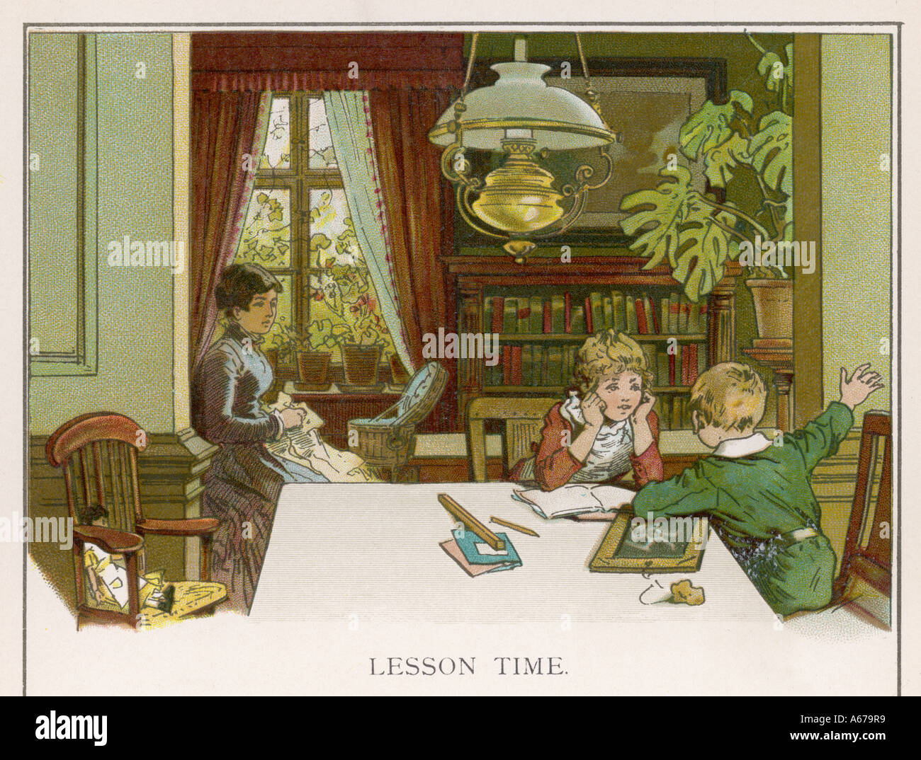 Children Doing Homework Stock Photo - Alamy