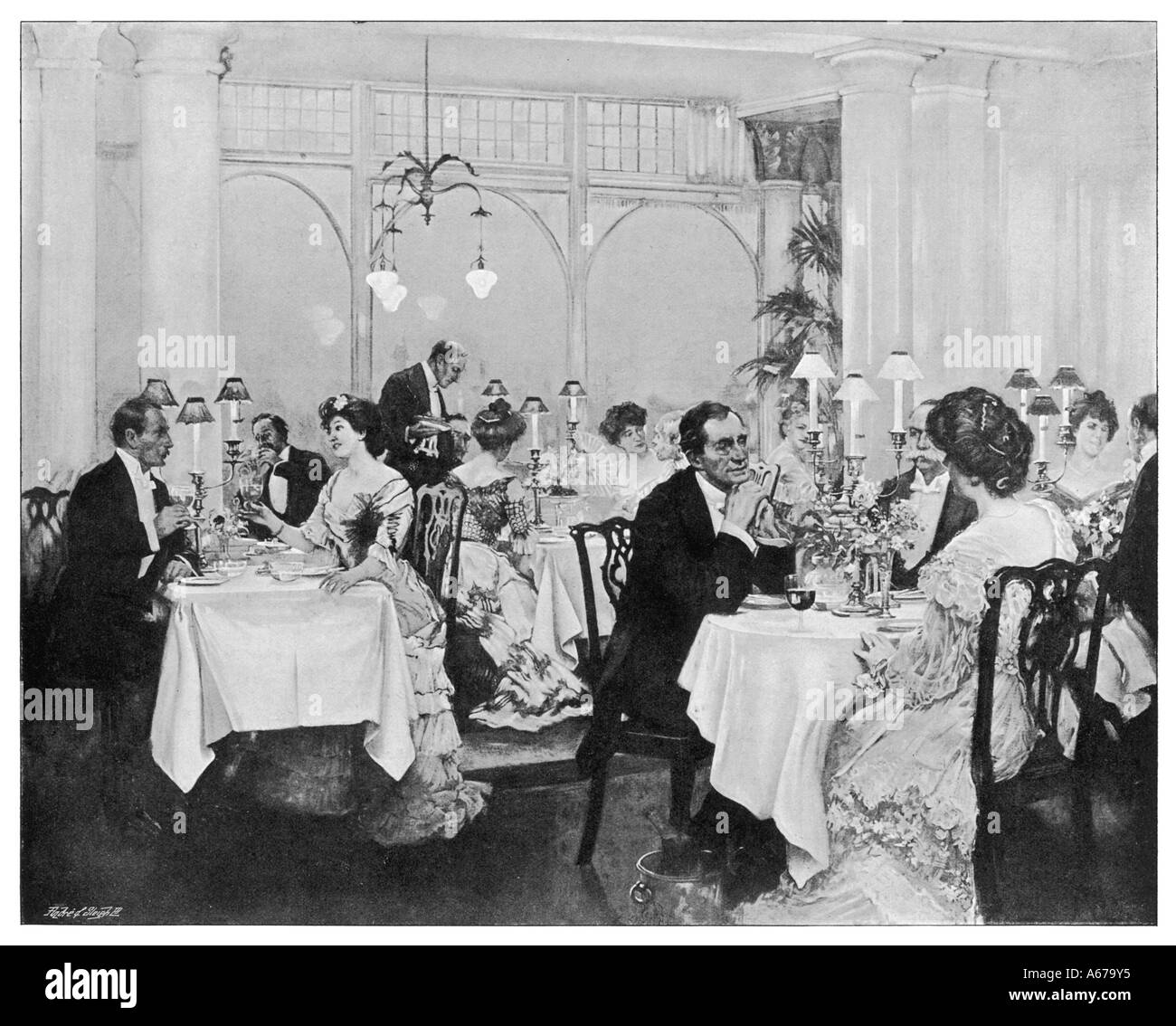 Dinners And Diners 1902 Stock Photo - Alamy