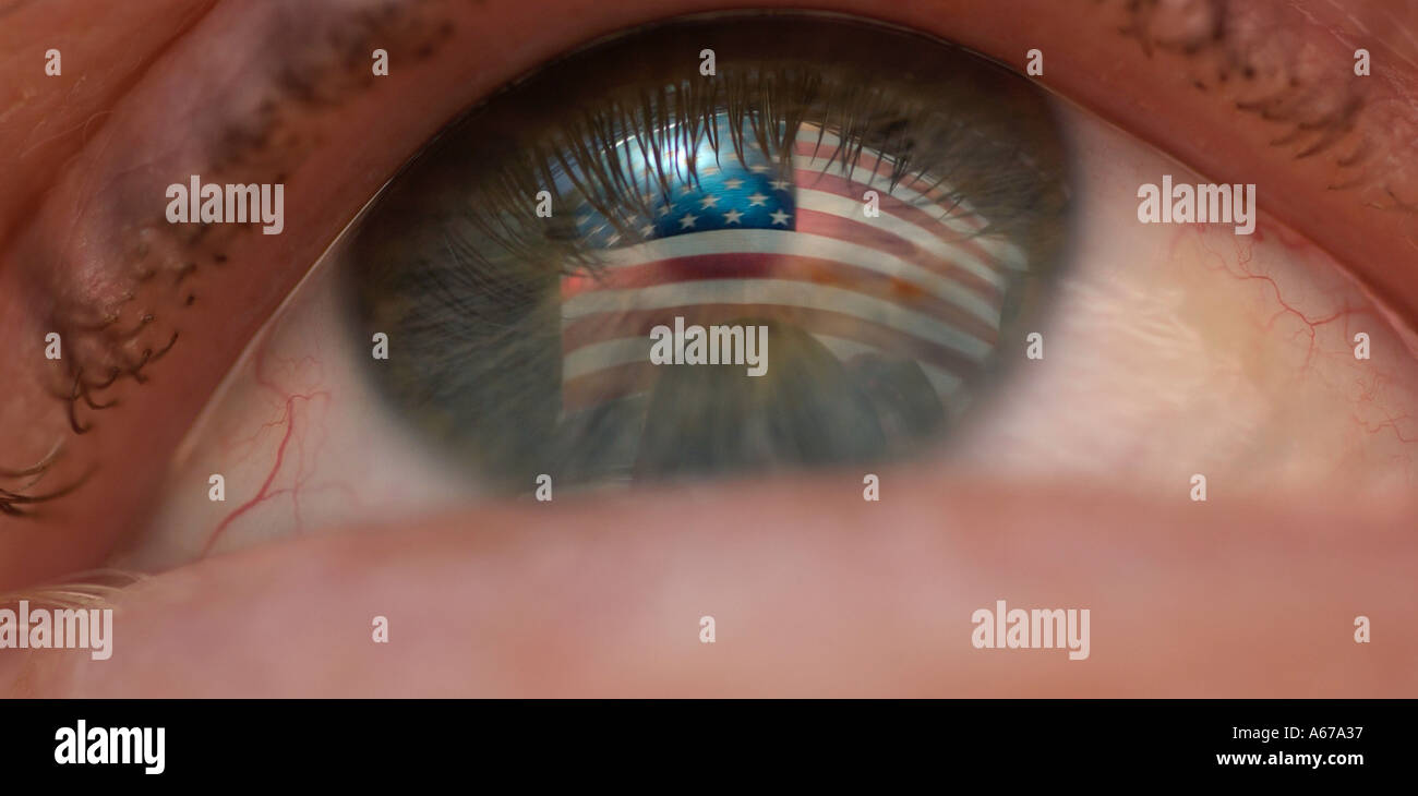 patriotism concept American Flag reflected in an eye Stock Photo - Alamy