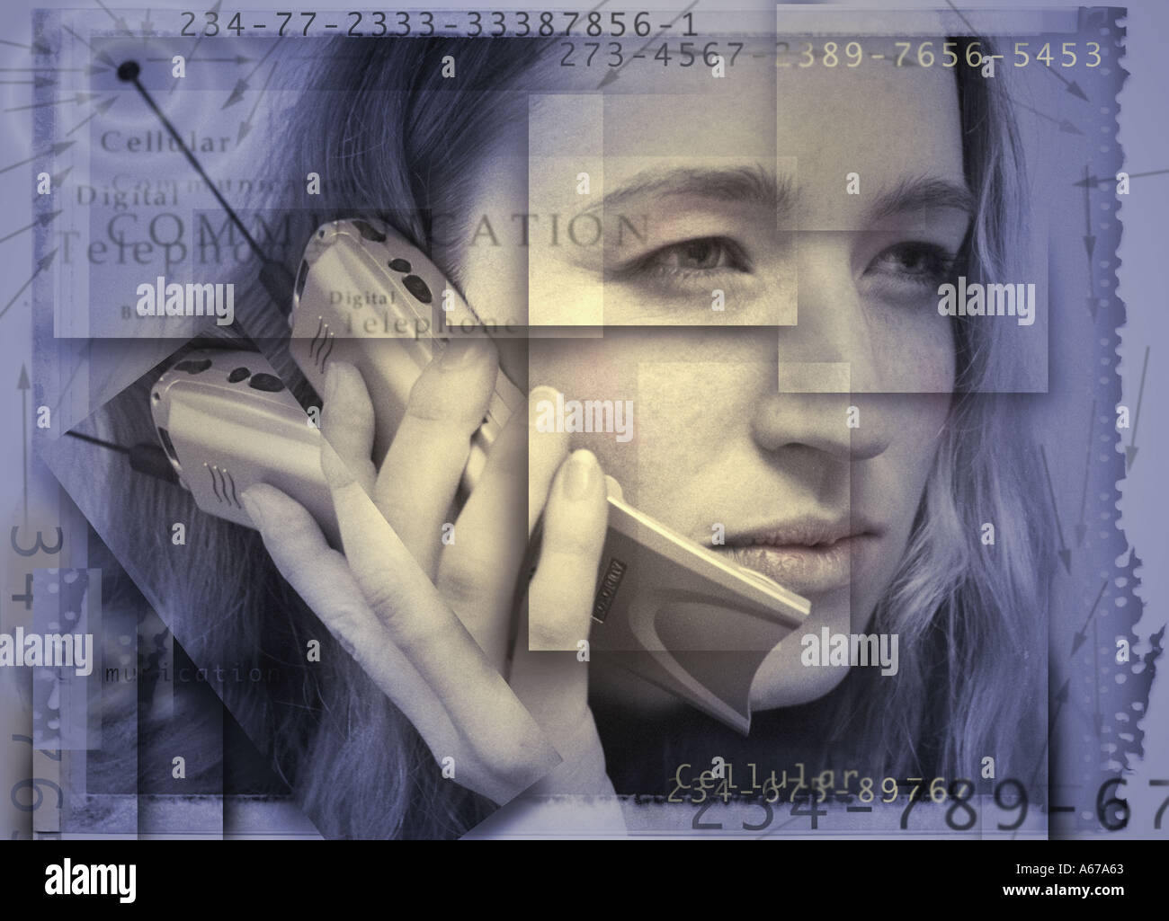 Art collage phone talking hi-res stock photography and images - Alamy
