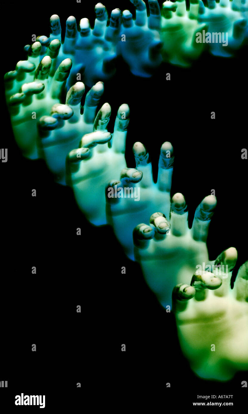 hands in a line Stock Photo - Alamy