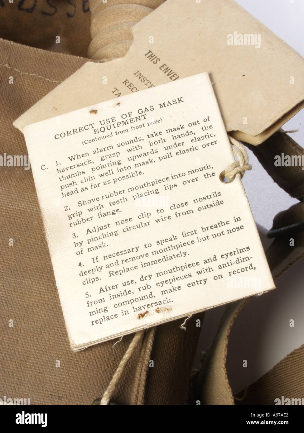 Gas Mask Instructions Stock Photo - Alamy