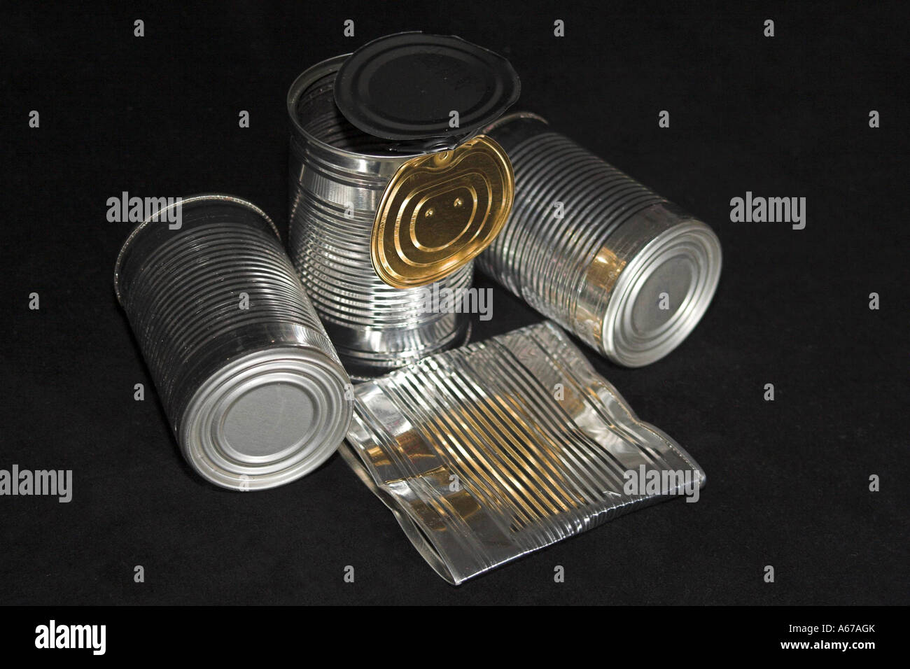 Old tin cans awaiting disposal Stock Photo - Alamy