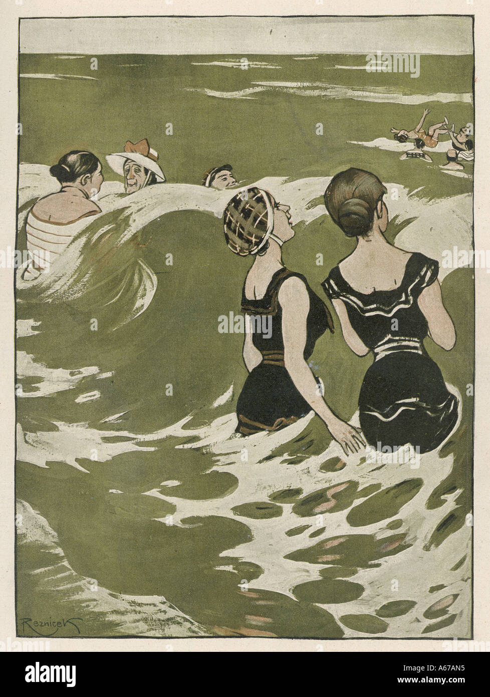 Two bathing ladies hi-res stock photography and images - Alamy