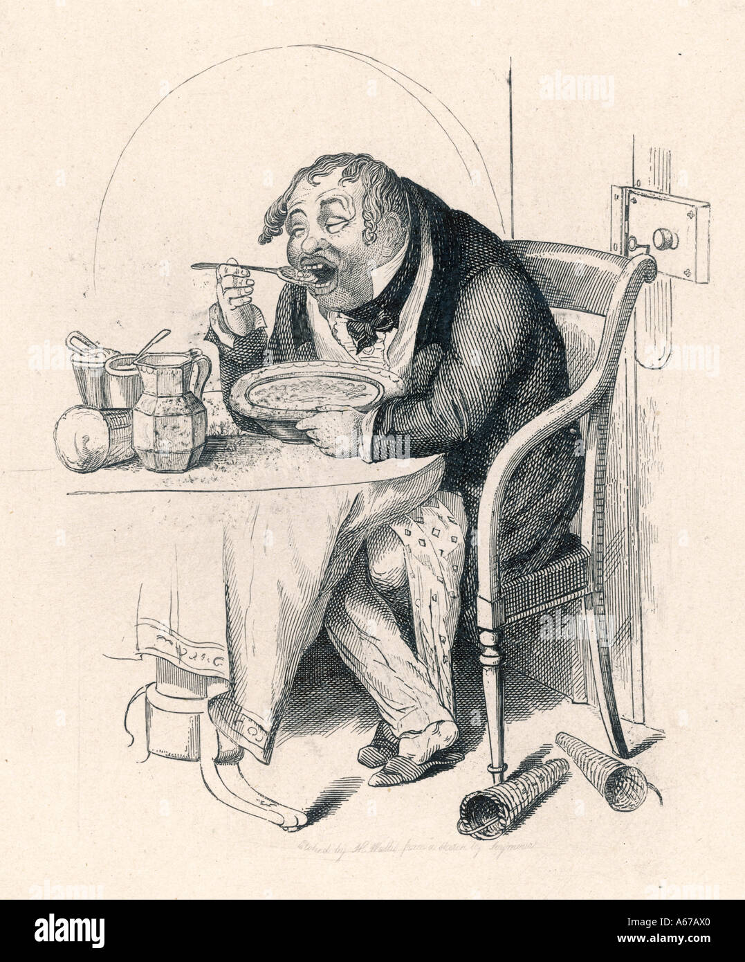 Gluttonous Man 1835 Stock Photo - Alamy