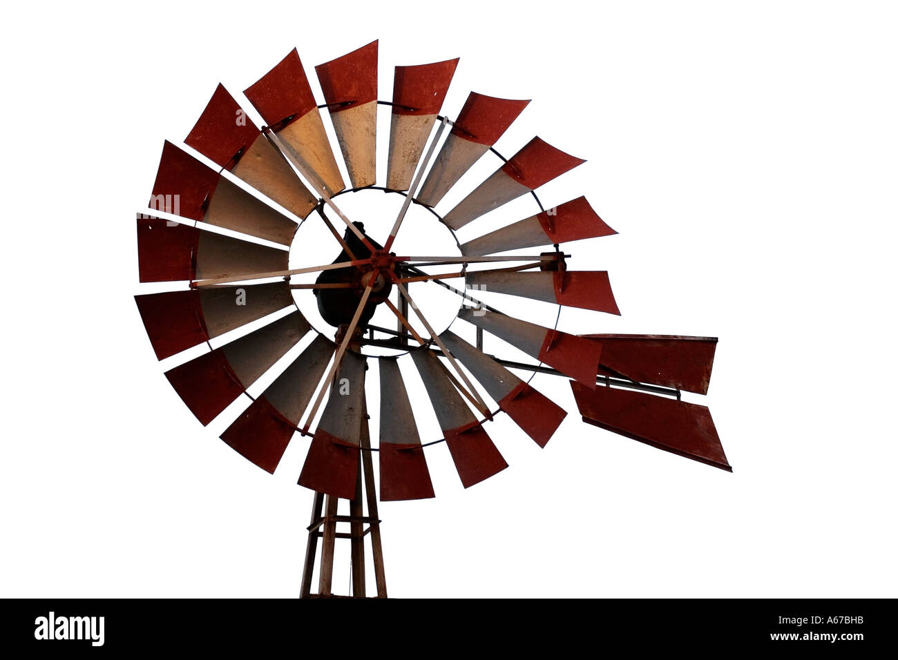 Western windmill with white background Stock Photo - Alamy