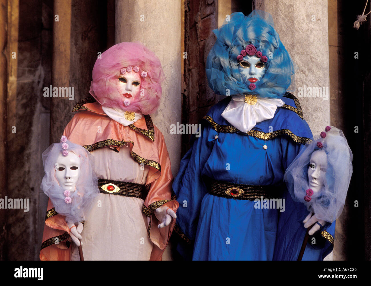 Pink and turquoise mask Carnival Venice Stock Photo - Alamy