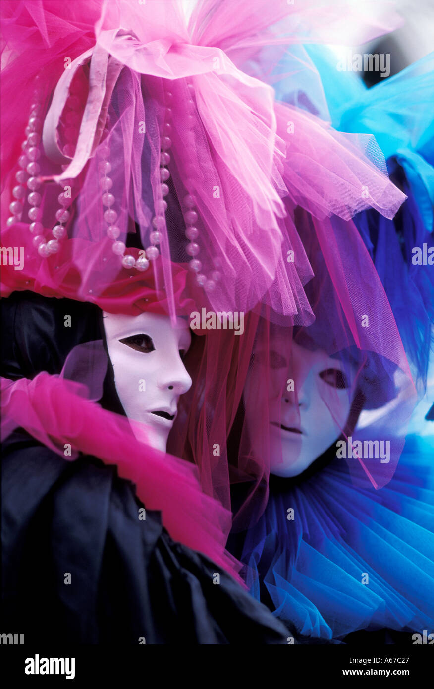 Pink and turquoise mask Carnival Venice Stock Photo - Alamy